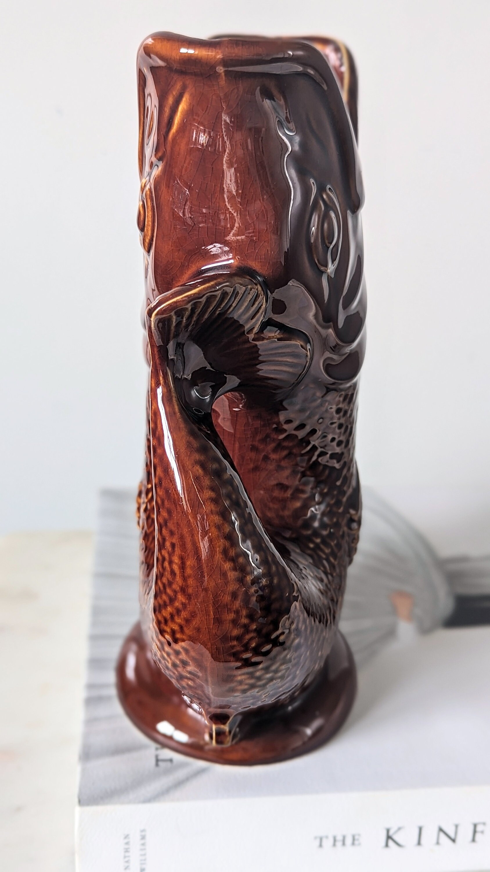 Vintage Large Dartmouth Pottery Small Brown Fish Glug Jug - Etsy