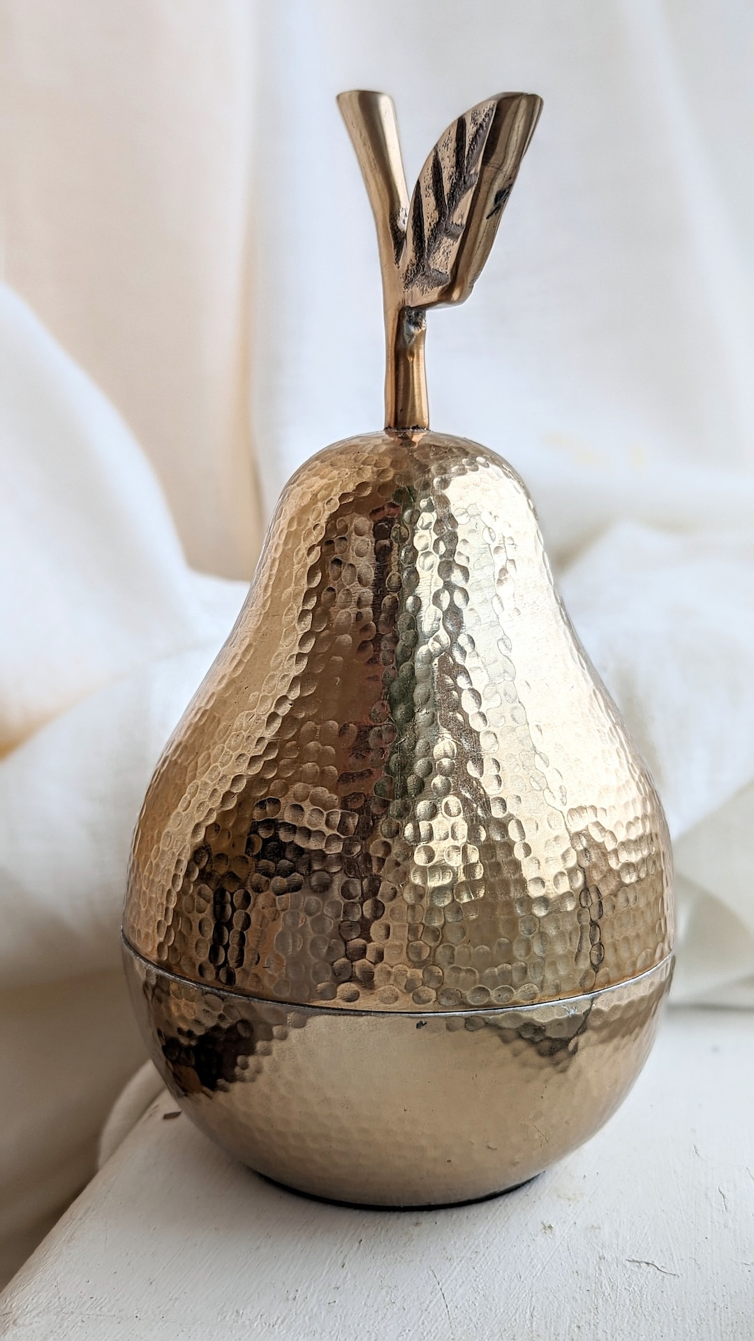 Vintage Brass Pear Container Pot, Fruit Shaped Pot - Etsy