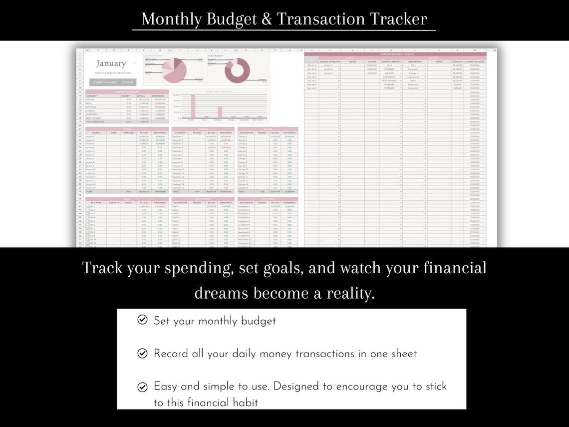 Ultimate Annual Budget Spreadsheet, With Monthly Expense and Income ...