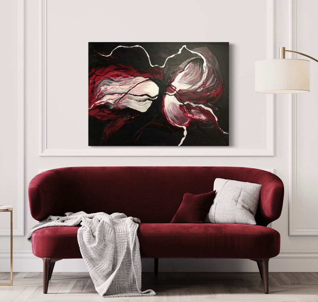 Stranger Things Dark Goth Textured Abstract Acrylic Painting on Canvas ...