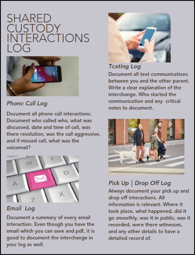 Shared Custody Interactions Log - Etsy