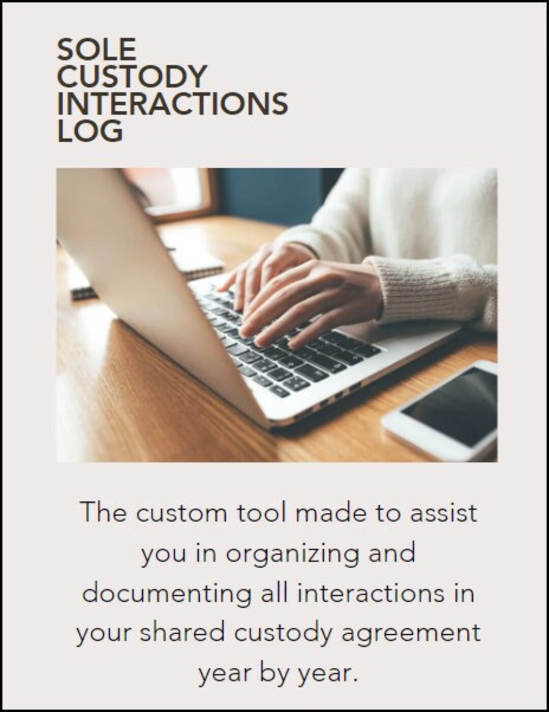 Sole Custody Interactions Log - Etsy