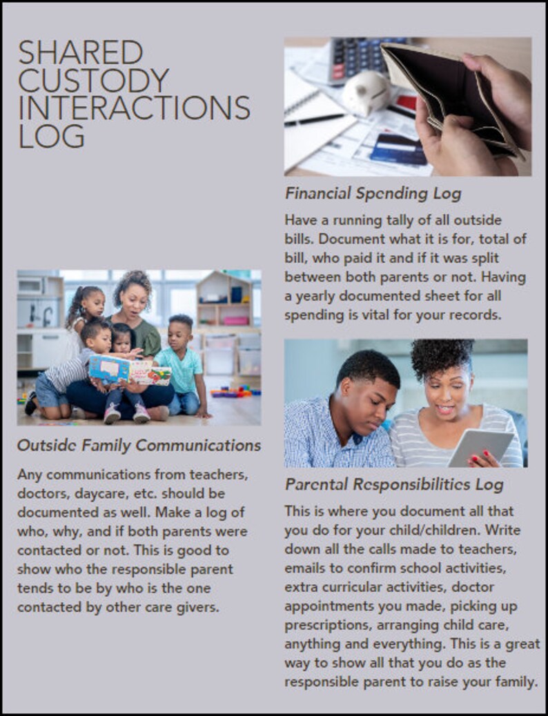 Shared Custody Interactions Log - Etsy