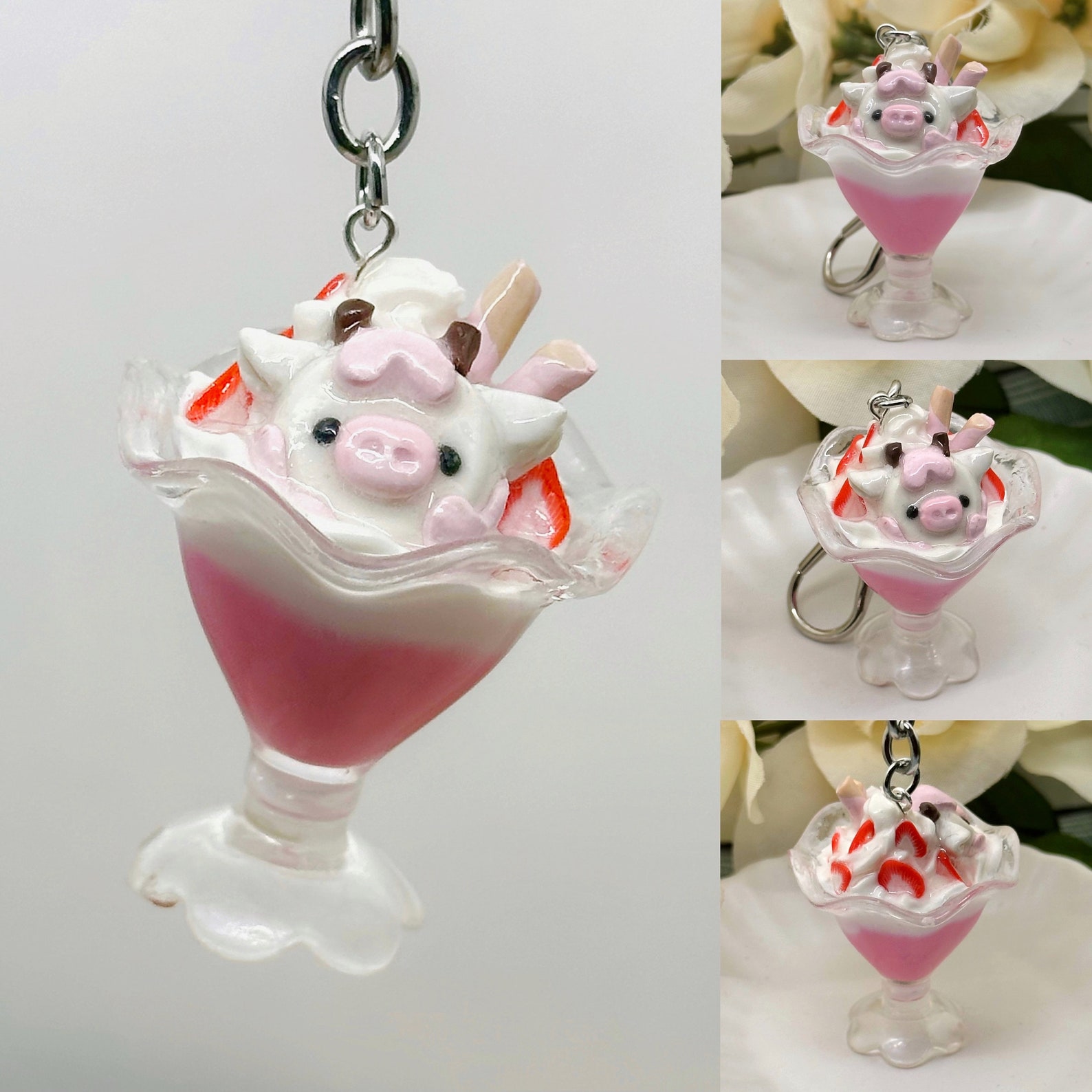 Mooshakes, the Polymer Clay Cow Milkshake Keychain - Etsy
