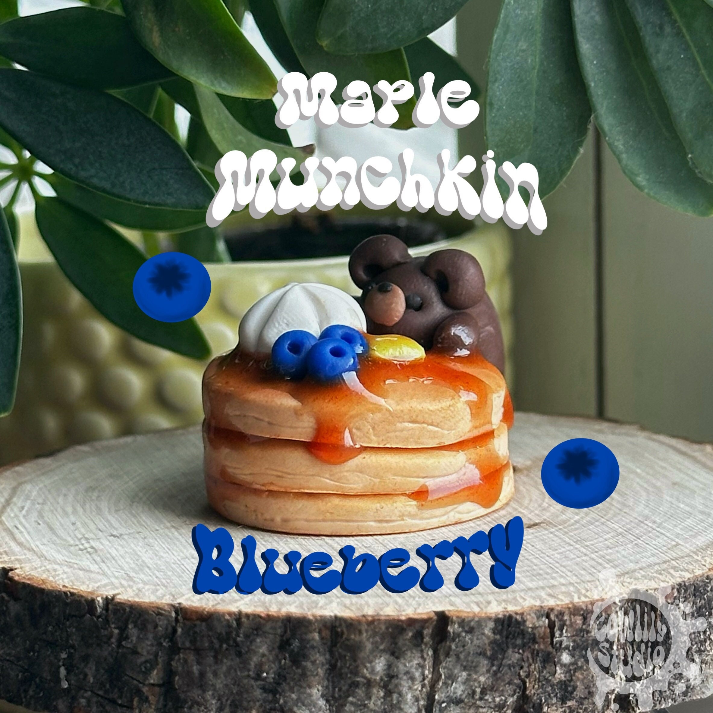 Blueberry Maple Munchkin, the Bear Polymer Clay Desk Friend - Etsy