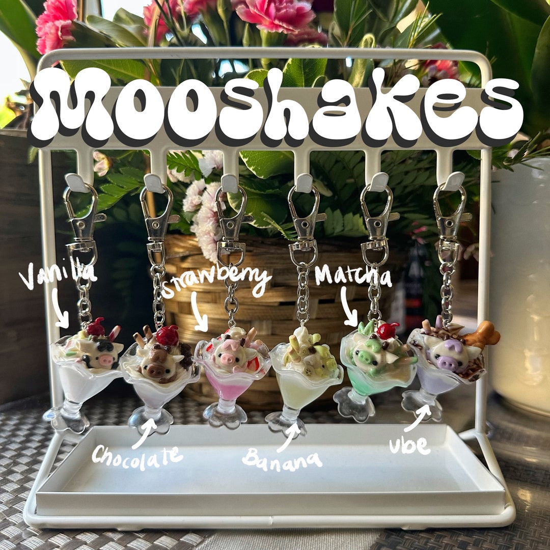 Mooshakes, the Polymer Clay Cow Milkshake Keychains - Etsy