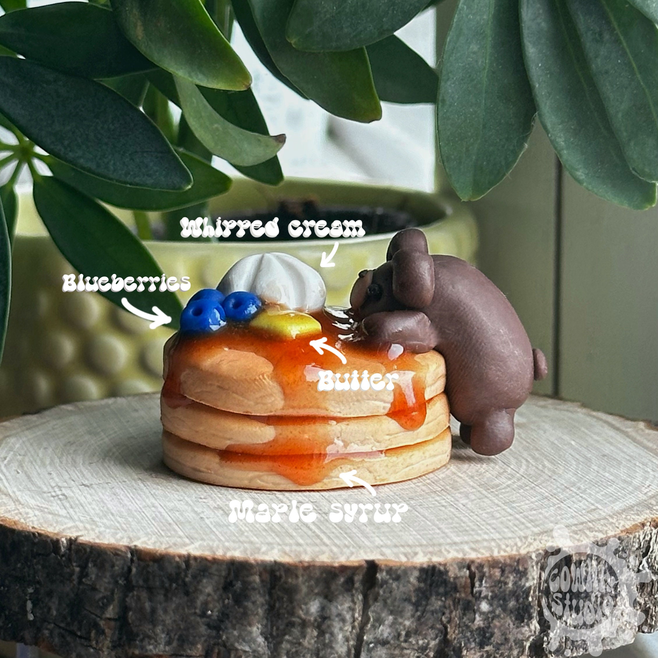 Blueberry Maple Munchkin, the Bear Polymer Clay Desk Friend - Etsy