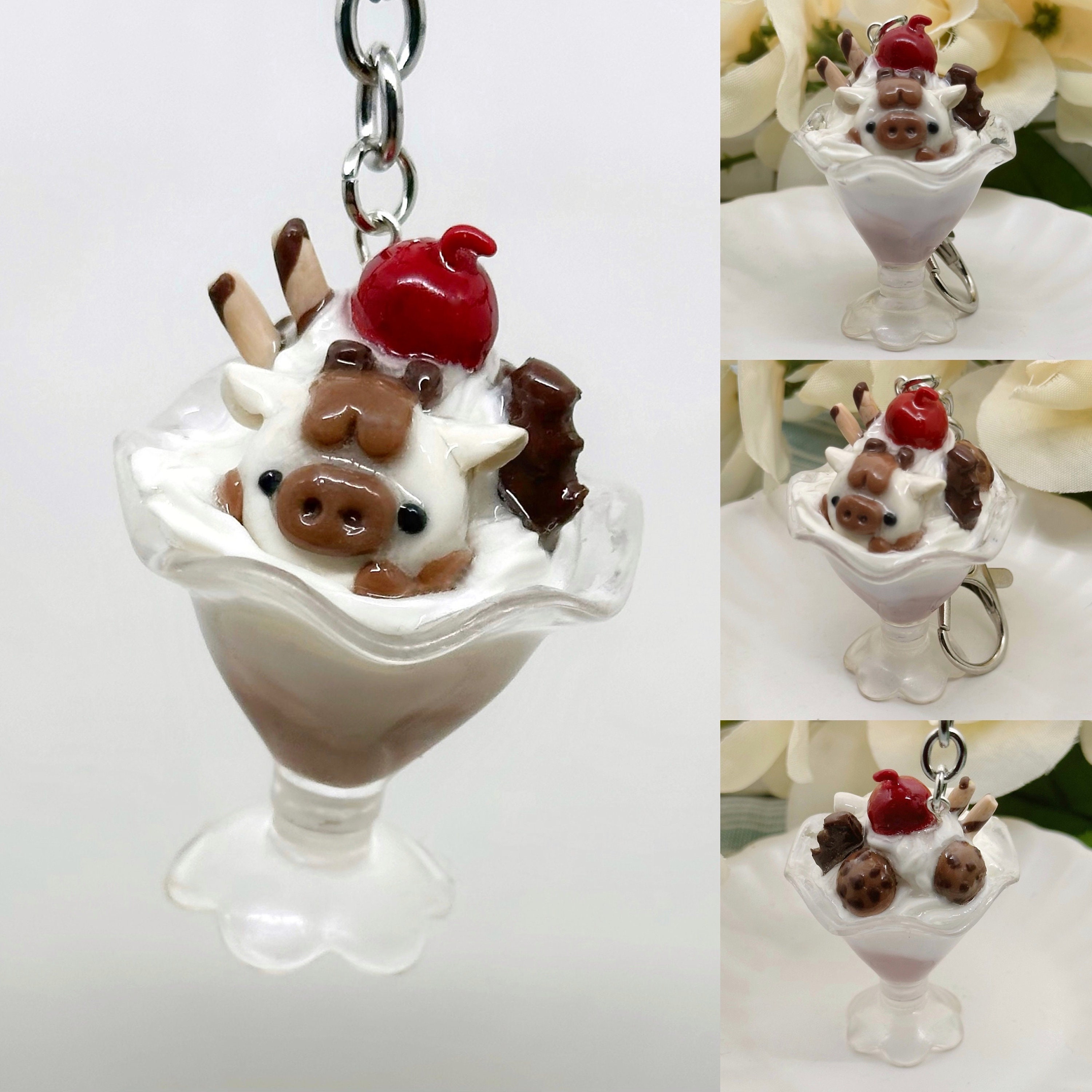 Mooshakes, the Polymer Clay Cow Milkshake Keychain - Etsy