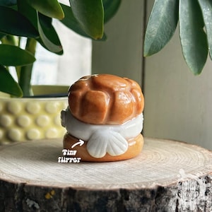 Cream Puff Seal, the Pastry Polymer Clay Desk Friend - Etsy