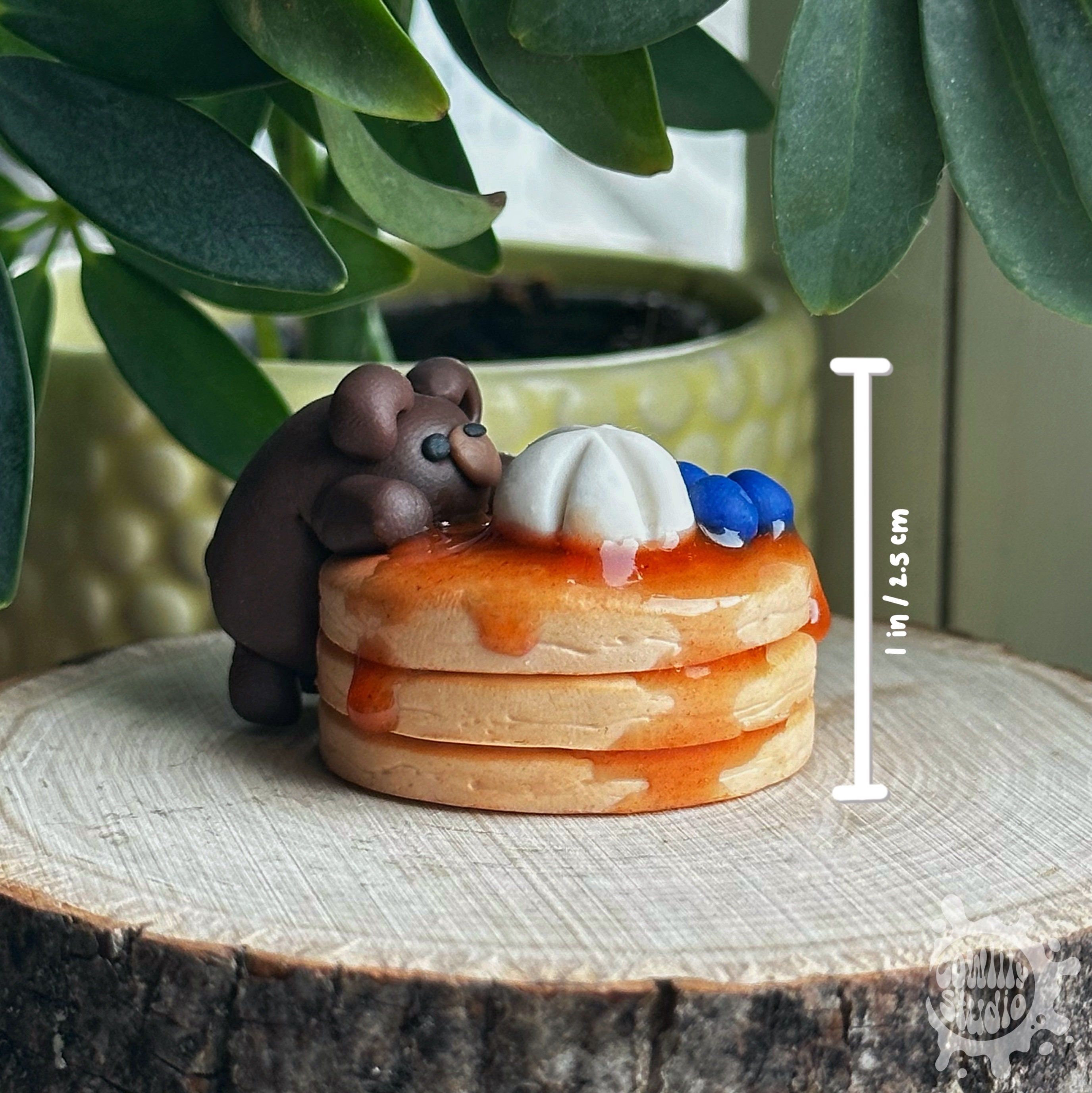 Blueberry Maple Munchkin, the Bear Polymer Clay Desk Friend - Etsy