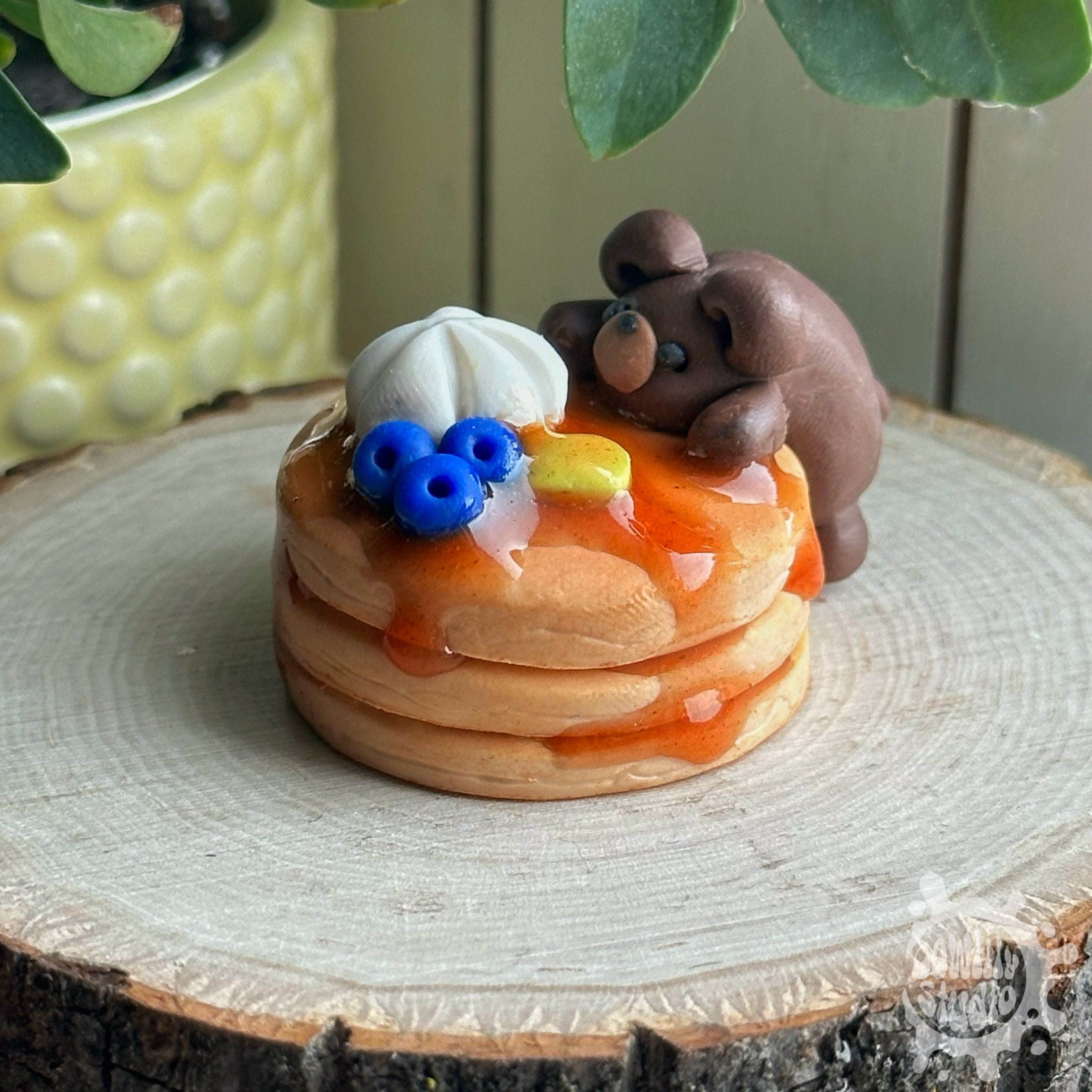 Blueberry Maple Munchkin, the Bear Polymer Clay Desk Friend - Etsy