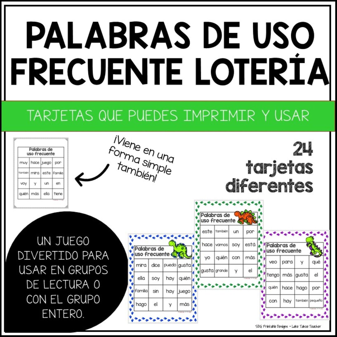 Lotería De Palabras De Uso Frecuente - Etsy