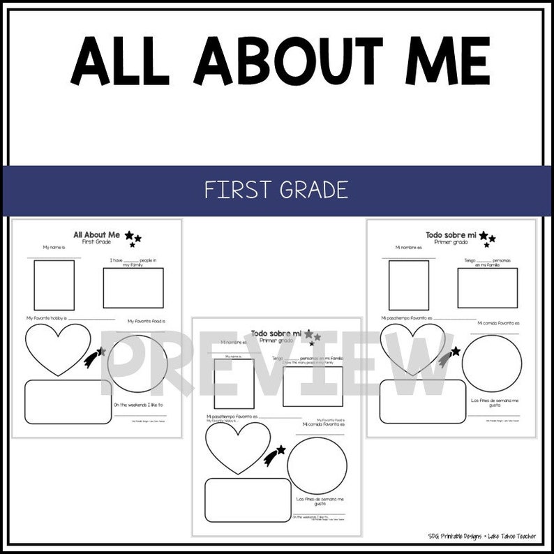 All About Me + Todo Sobre Mi - Etsy
