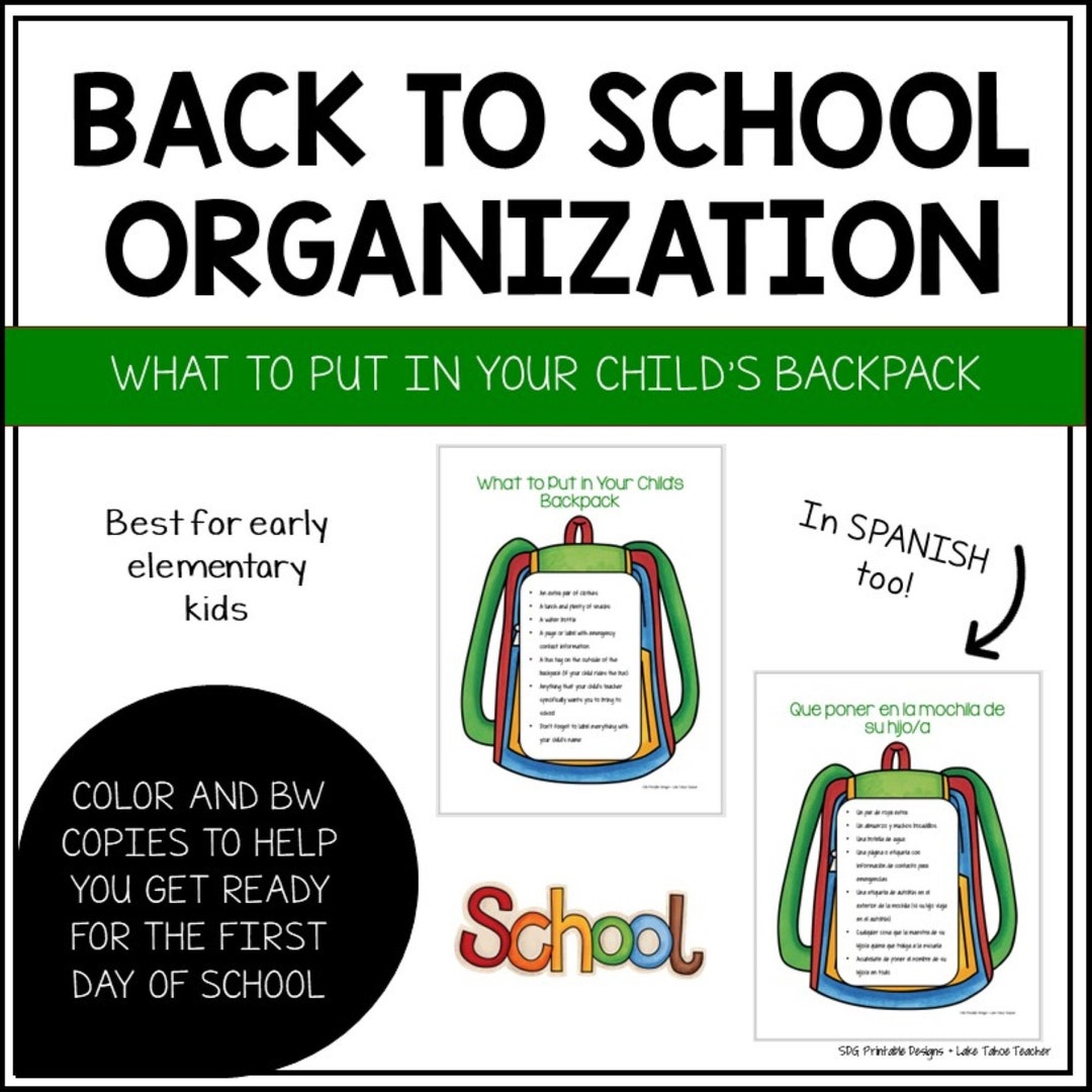 Back to School Backpack List - Etsy