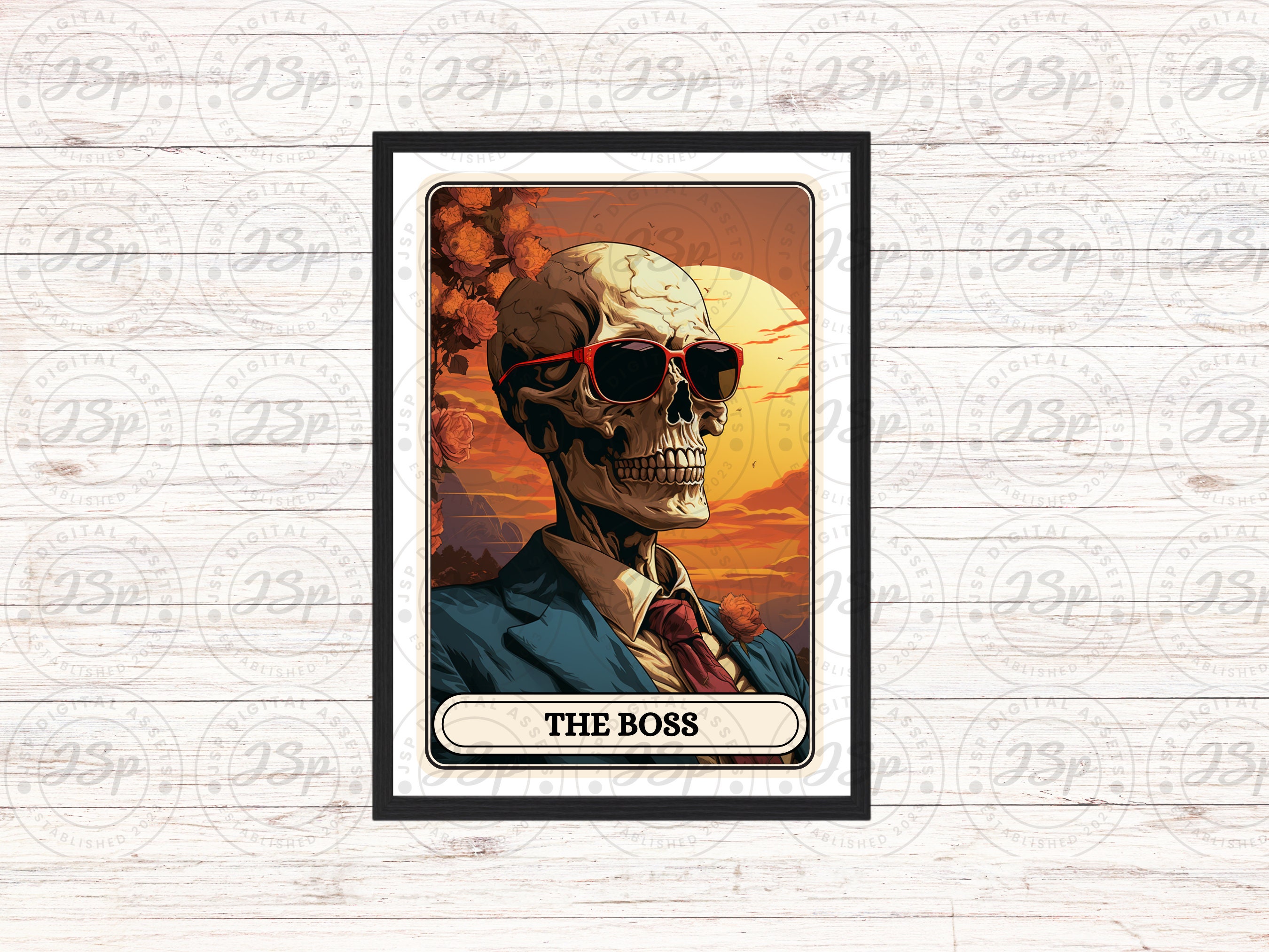 The Boss Tarot Card SVG PNG, Office Work Skeleton Sublimation Design ...