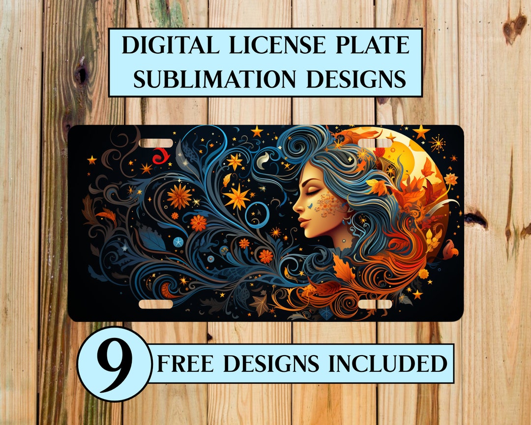 Celestial Sun License Plate PNG, Boho Sun License Plate Sublimation Png ...