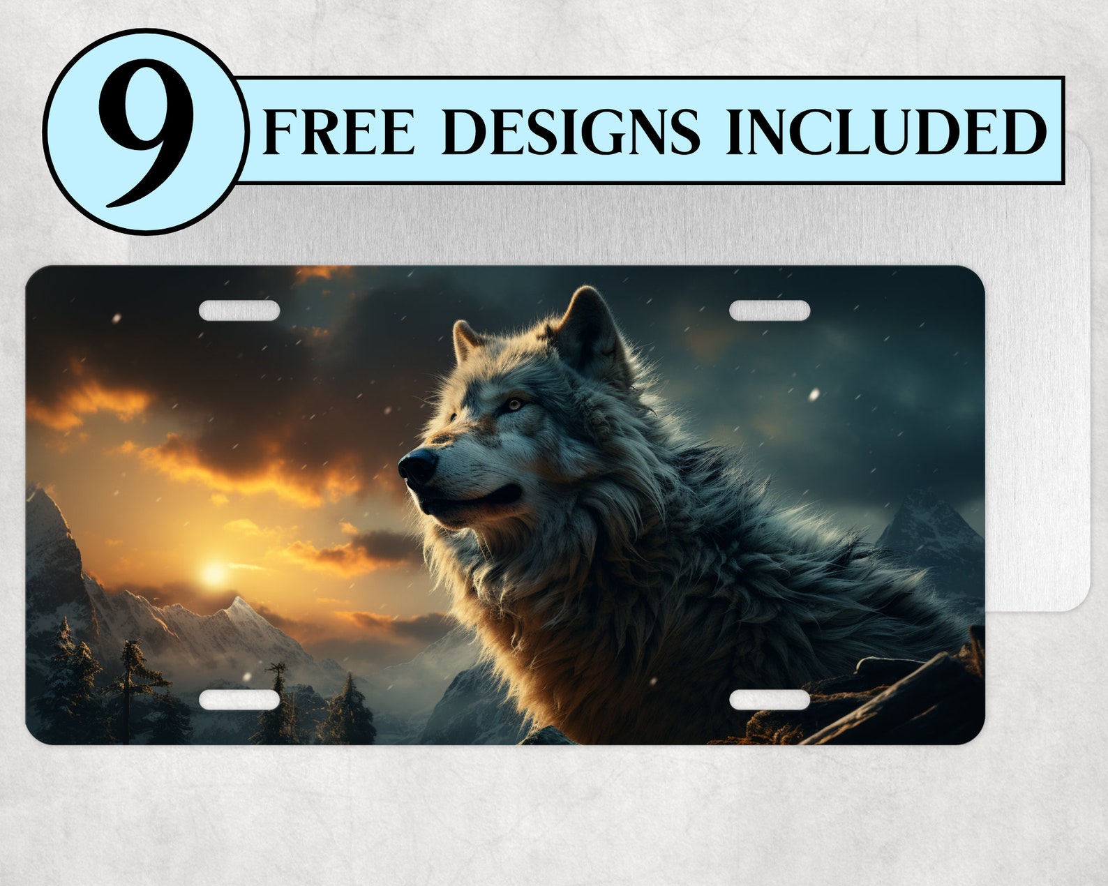 Wolf License Plate Sublimation Design: 12x6 Car Tag (digital Download ...