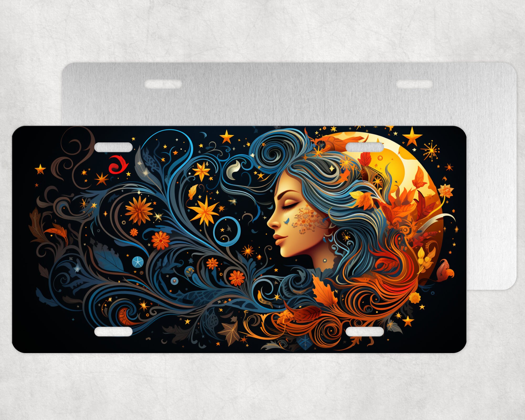 Celestial Sun License Plate PNG, Boho Sun License Plate Sublimation Png ...