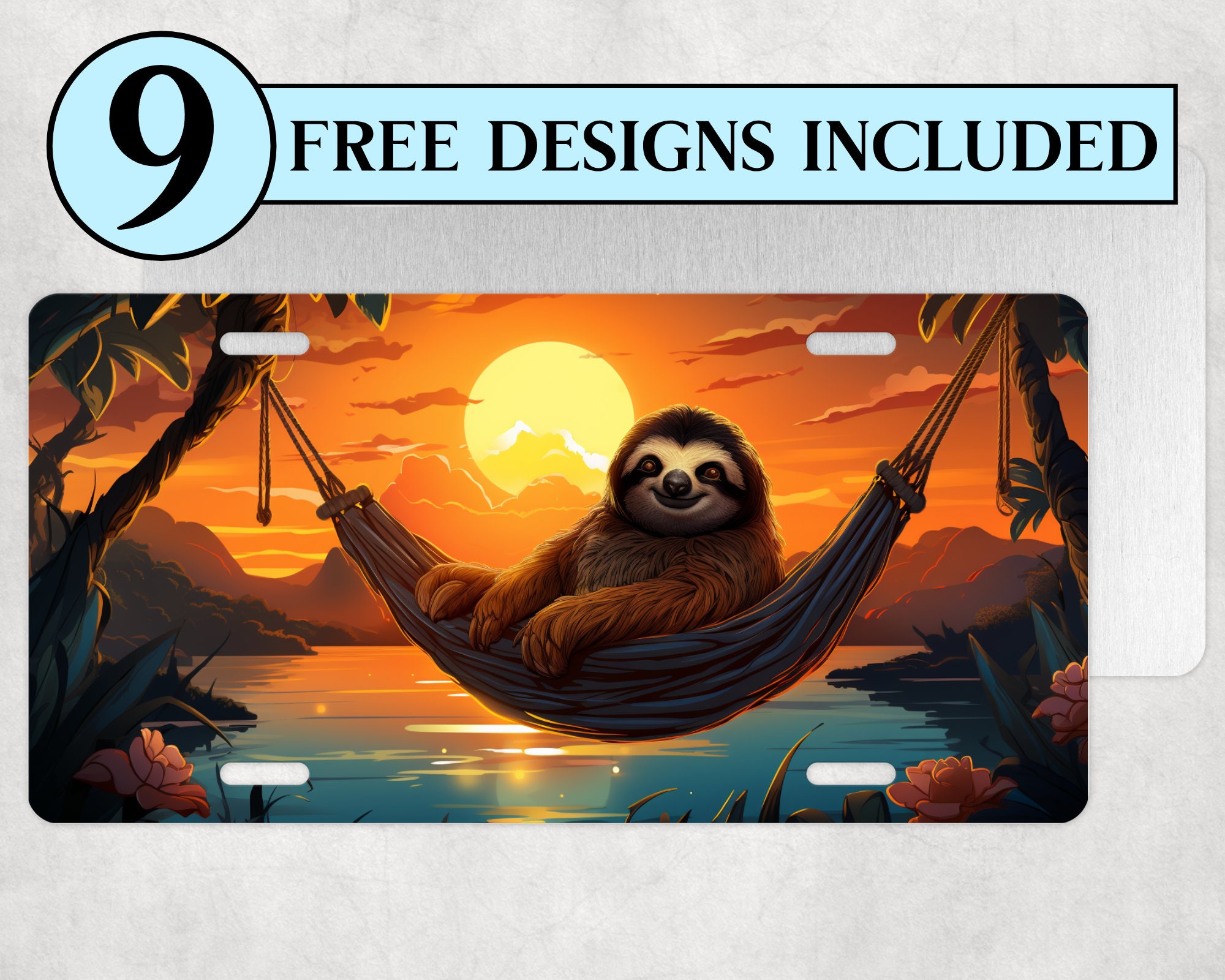 Sloth License Plate PNG, Sloth License Plate Wrap, Sloth Car License ...