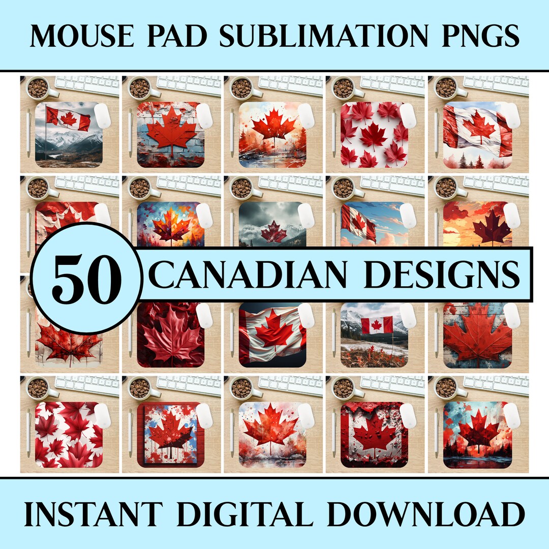 Canadian Mouse Pad Sublimation Designs Bundle, Canada Mouse Mat Wrap ...