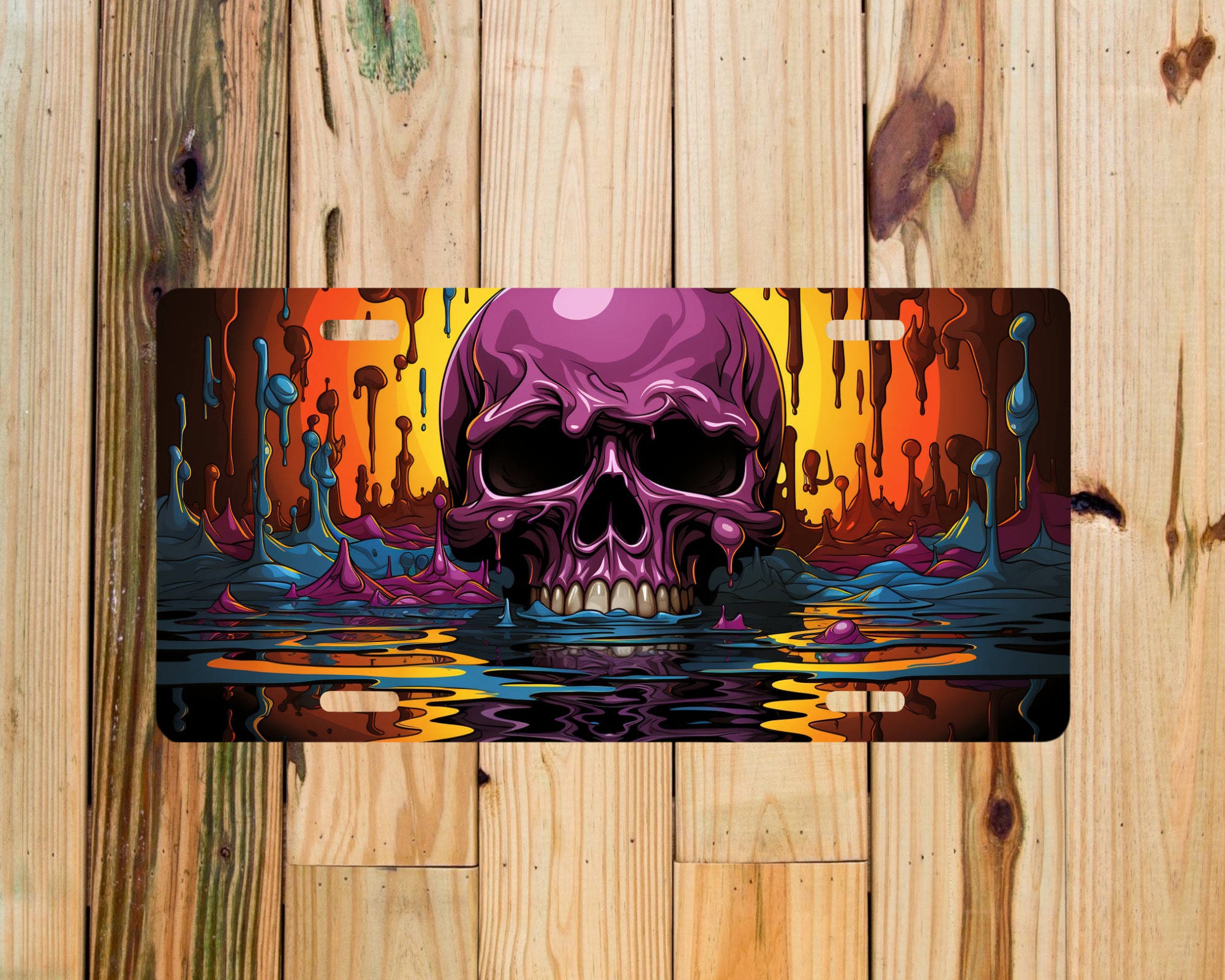 Skull License Plate PNG Sublimation Design, Custom Car License Plate ...