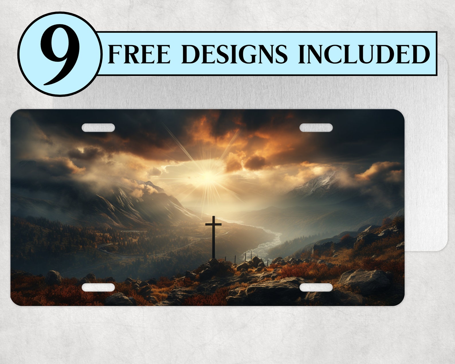 Religious Cross License Plate PNG: Christian Sublimation Design ...