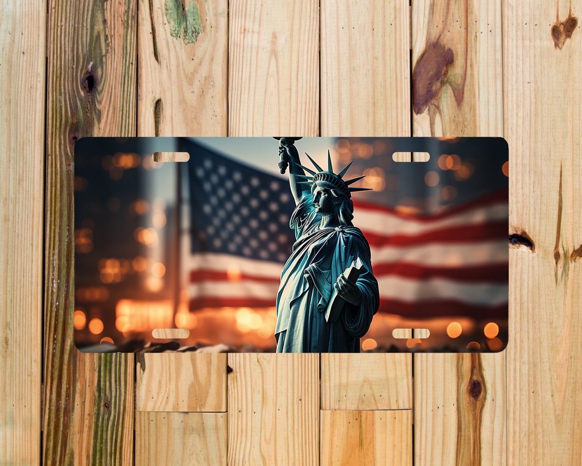 Western Statue of Liberty License Plate Png, Fourth of July License ...