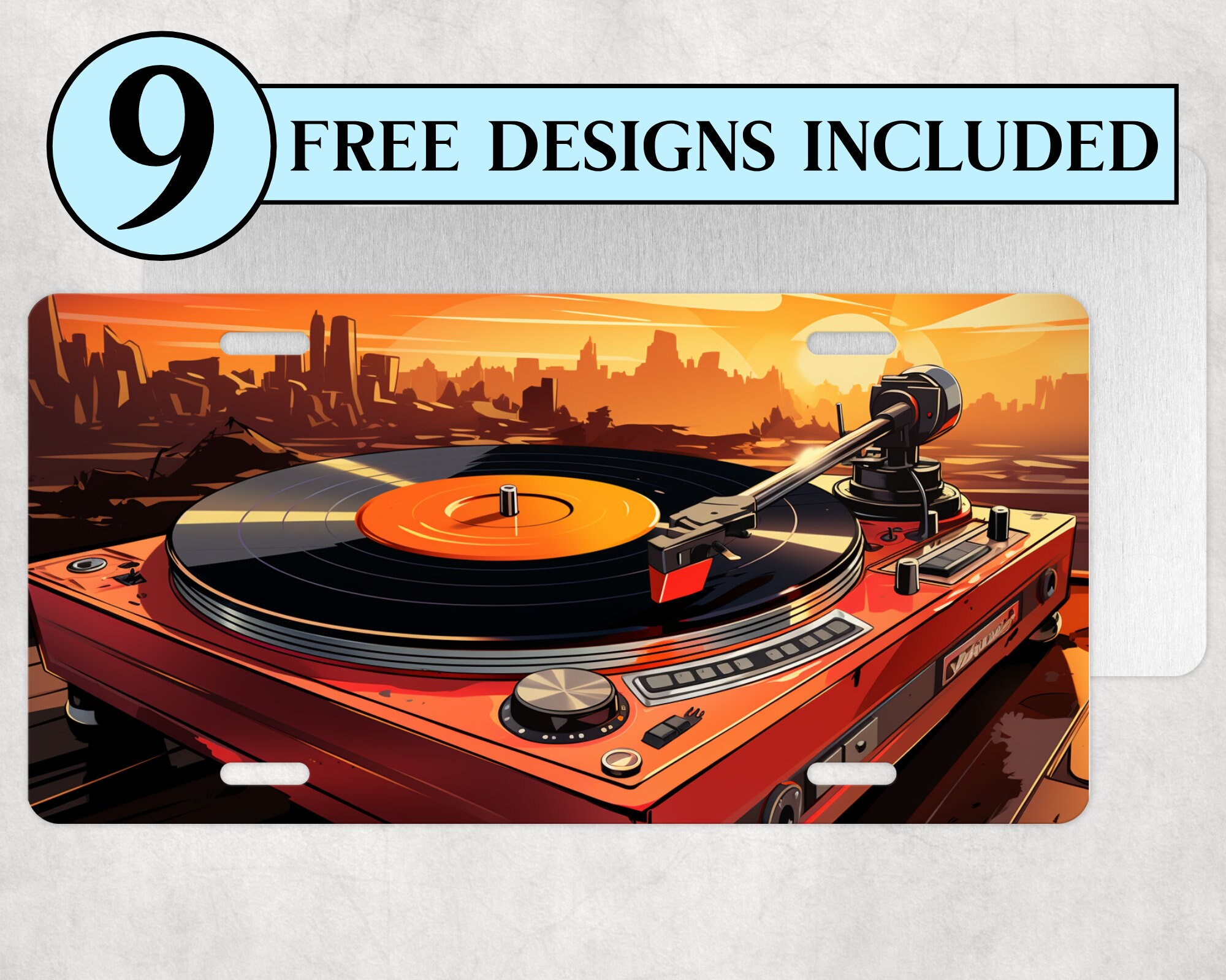 Vinyl License Plate Sublimation PNG Design, Music License Plate, Vinyl ...