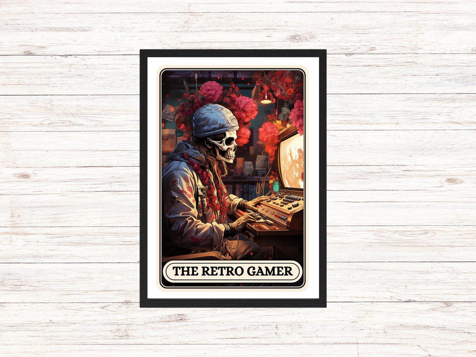 The Retro Gamer Tarot Card PNG SVG, Skeleton Gaming Sublimation Design ...