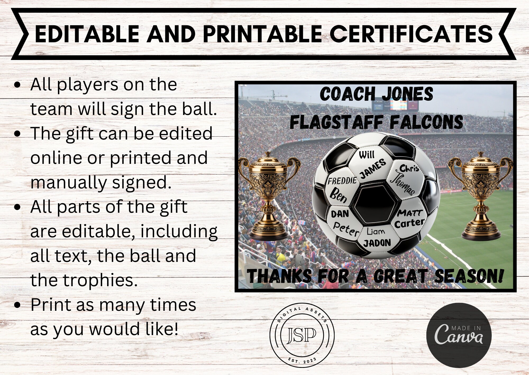 Editable Soccer Coach Gift Printable, Coach Appreciation Gift, Team ...