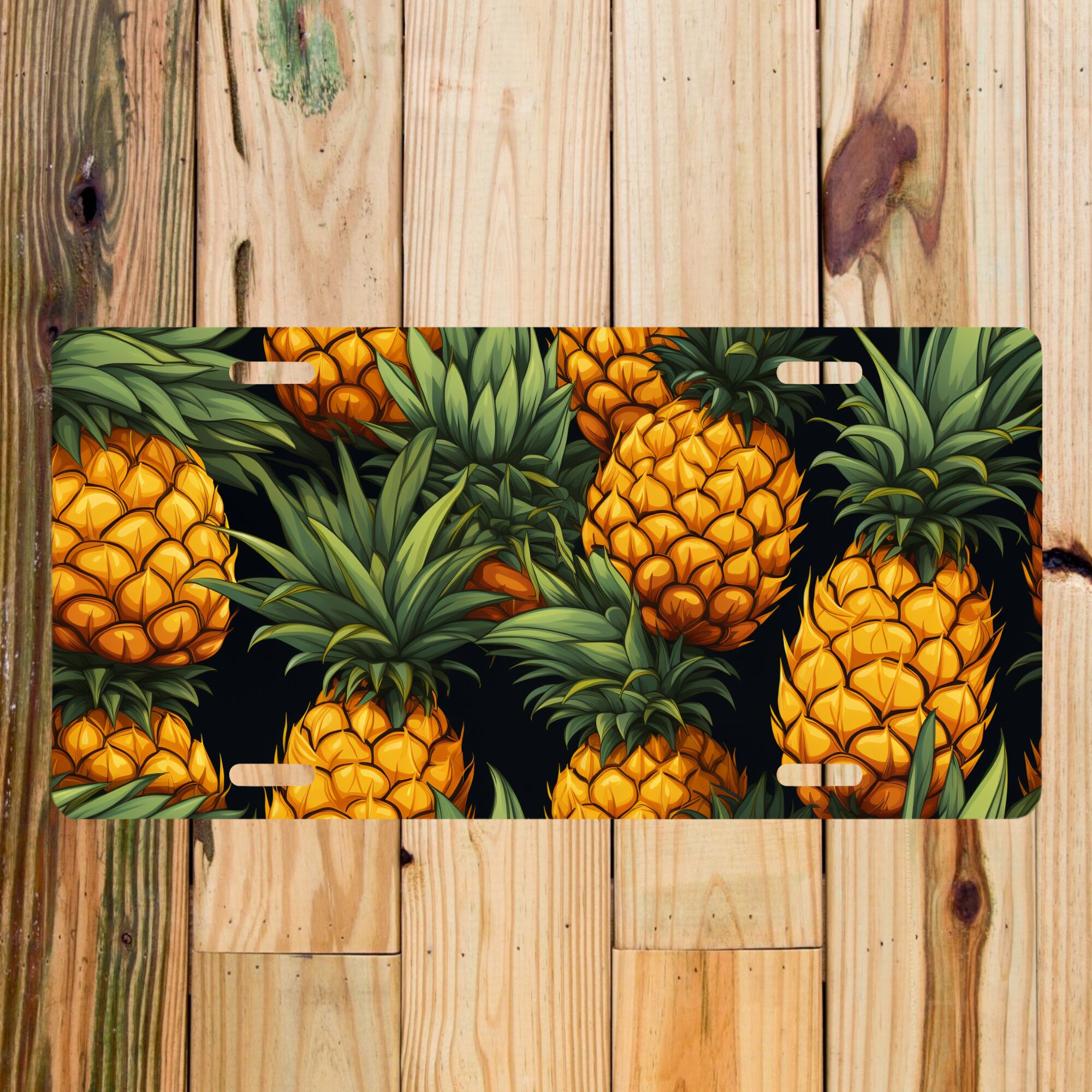 Pineapple License Plate PNG Sublimation Design, Pineapple PNG, Pineapple Digital Download Car ...