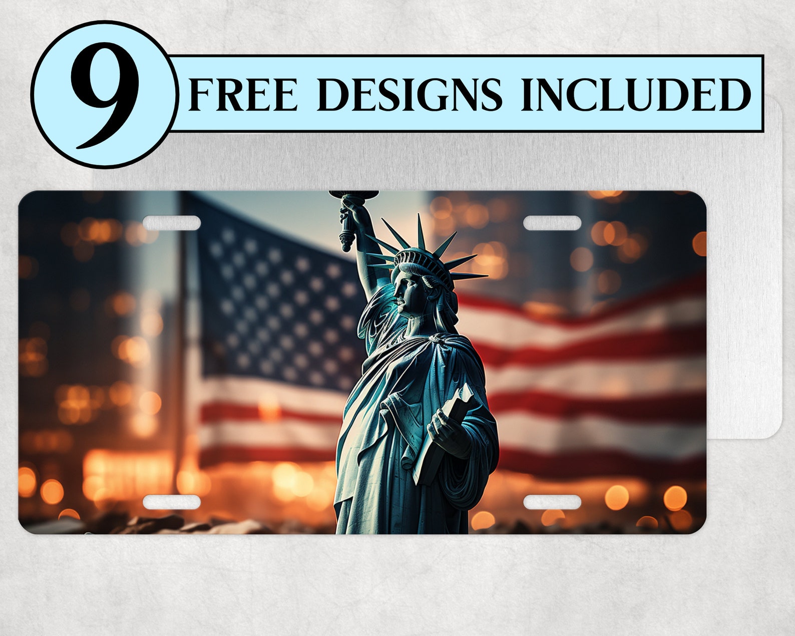 Western Statue of Liberty License Plate Png, Fourth of July License ...