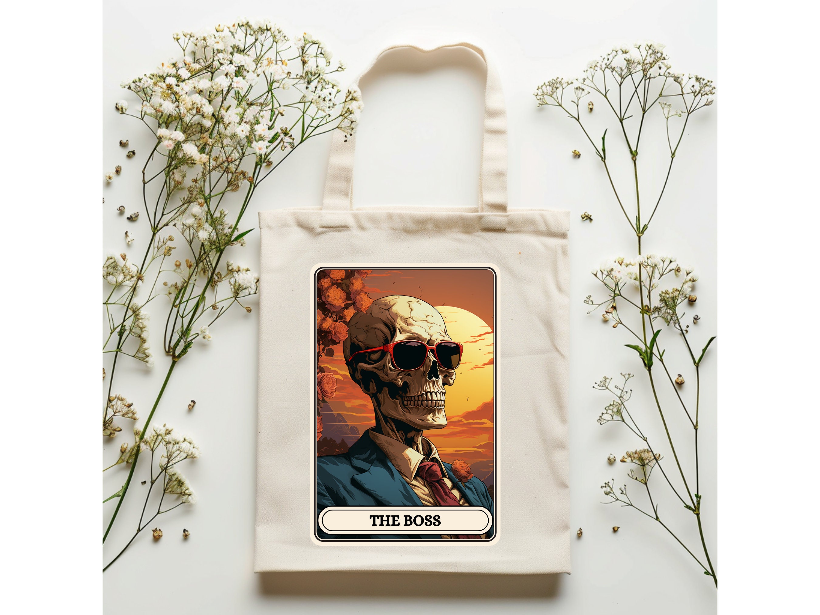 The Boss Tarot Card SVG PNG, Office Work Skeleton Sublimation Design ...