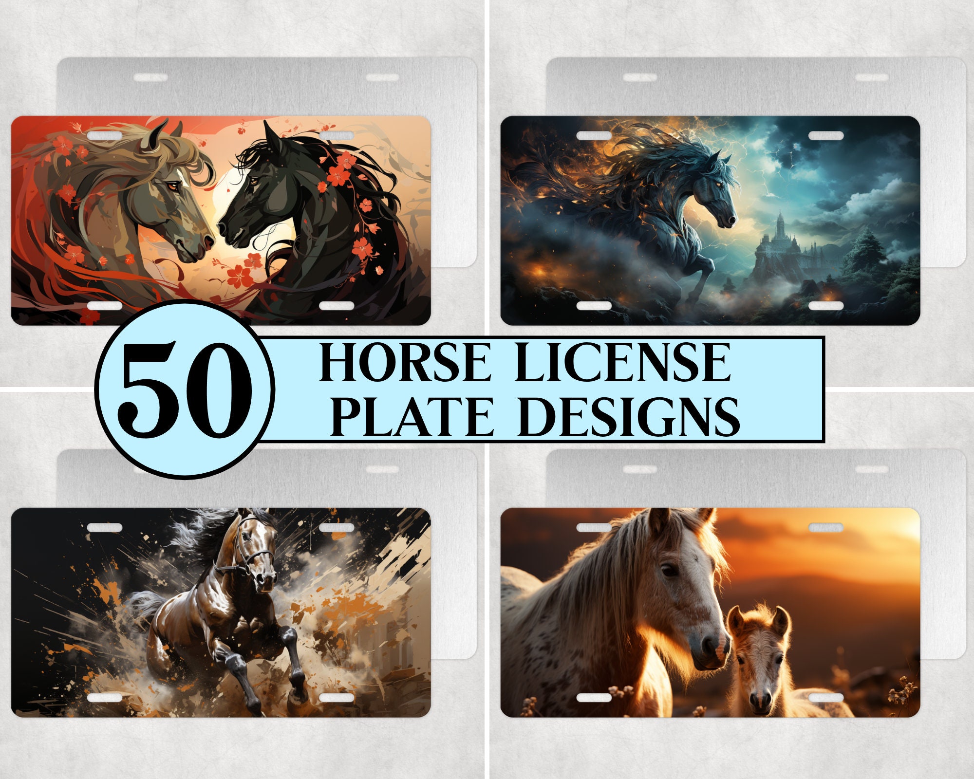 50 Horse License Plate PNG Sublimation Designs (digital Download) - Etsy