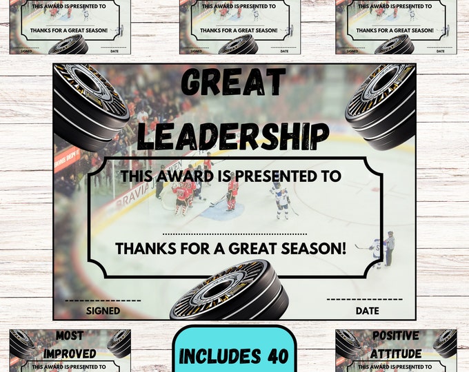 Hockey Award Certificates - Etsy Canada