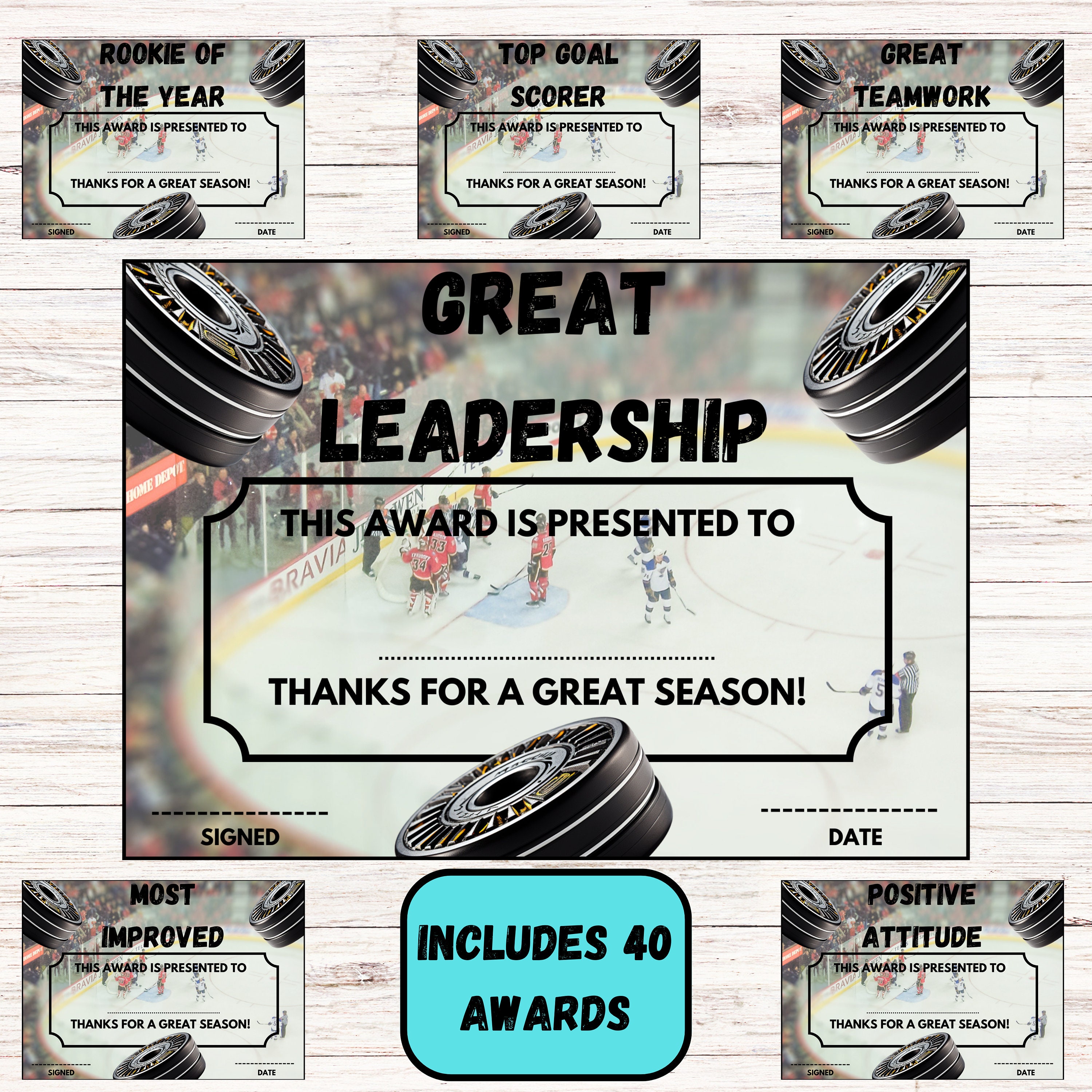Editable Hockey Award Certificates, Award Ceremony Certificates ...
