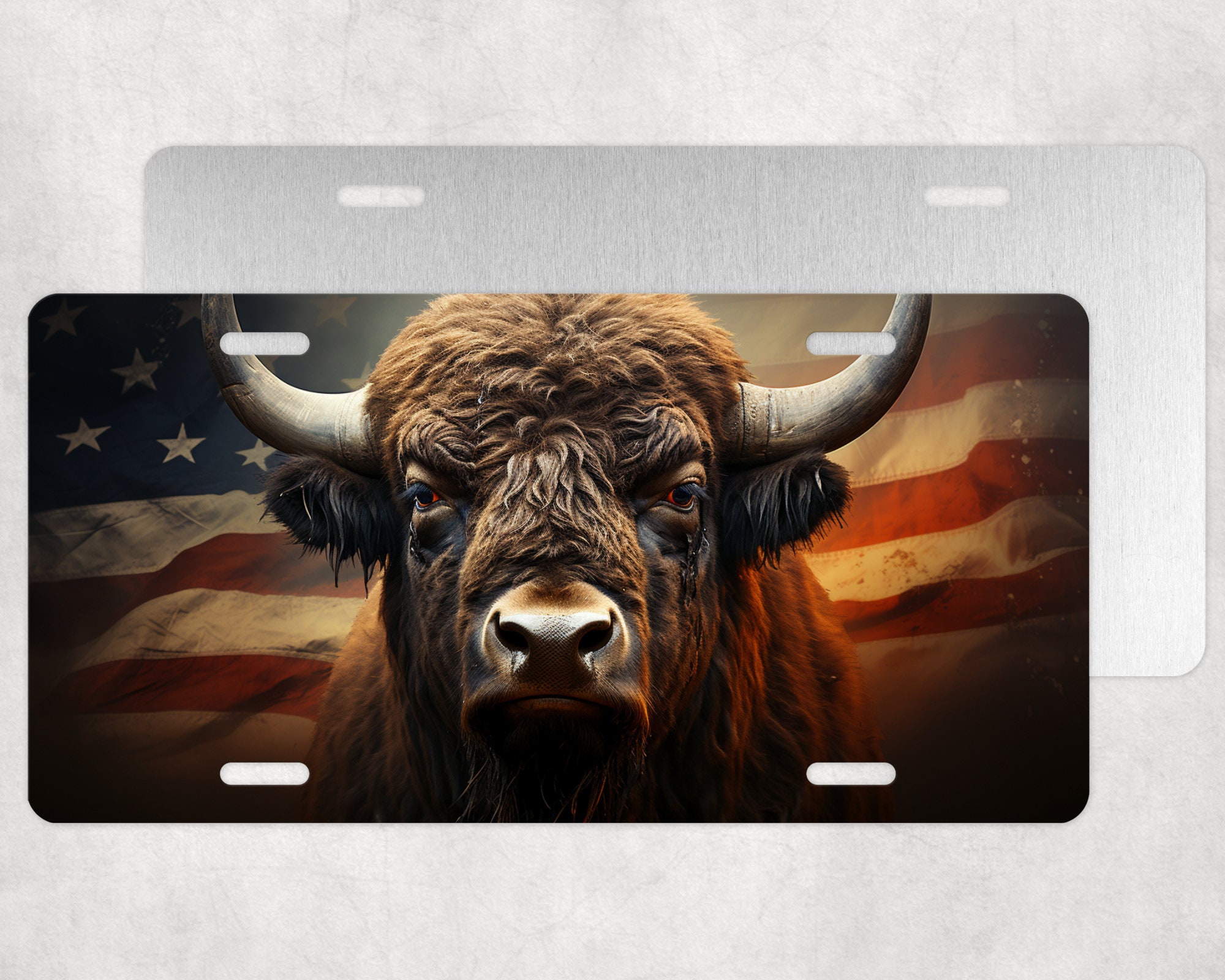 Hunting License Plate Wrap, Bison License Plate PNG, Western License ...