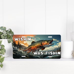 Fishing Fisherman License Plate Sublimation Design Digital Download PNG ...