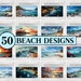 50 Beach License Plate Designs Bundle, Car License Plate Wrap, Ocean ...