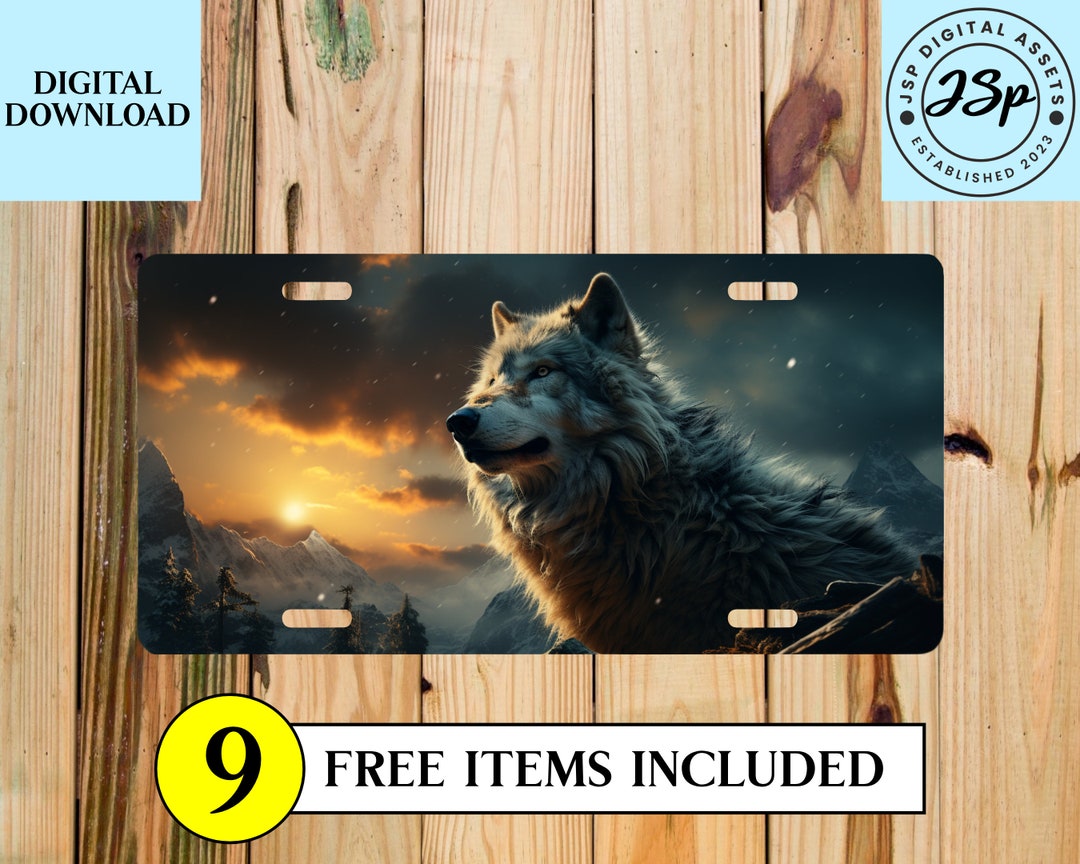 Wolf License Plate PNG, Lone Wolf License Plate Design, Wolf ...