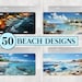 50 Beach License Plate Designs Bundle, Car License Plate Wrap, Ocean ...