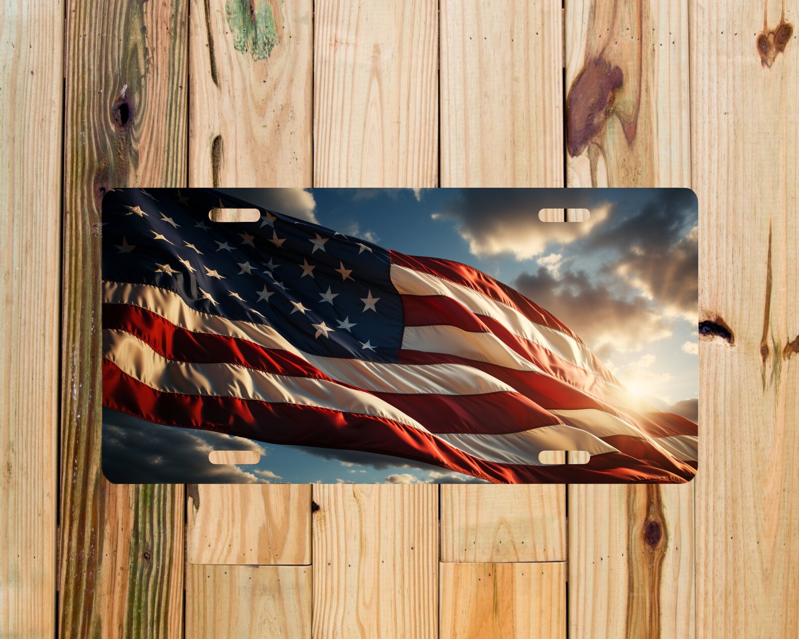 American Flag License Plate PNG: Patriotic Sublimation Design (digital ...
