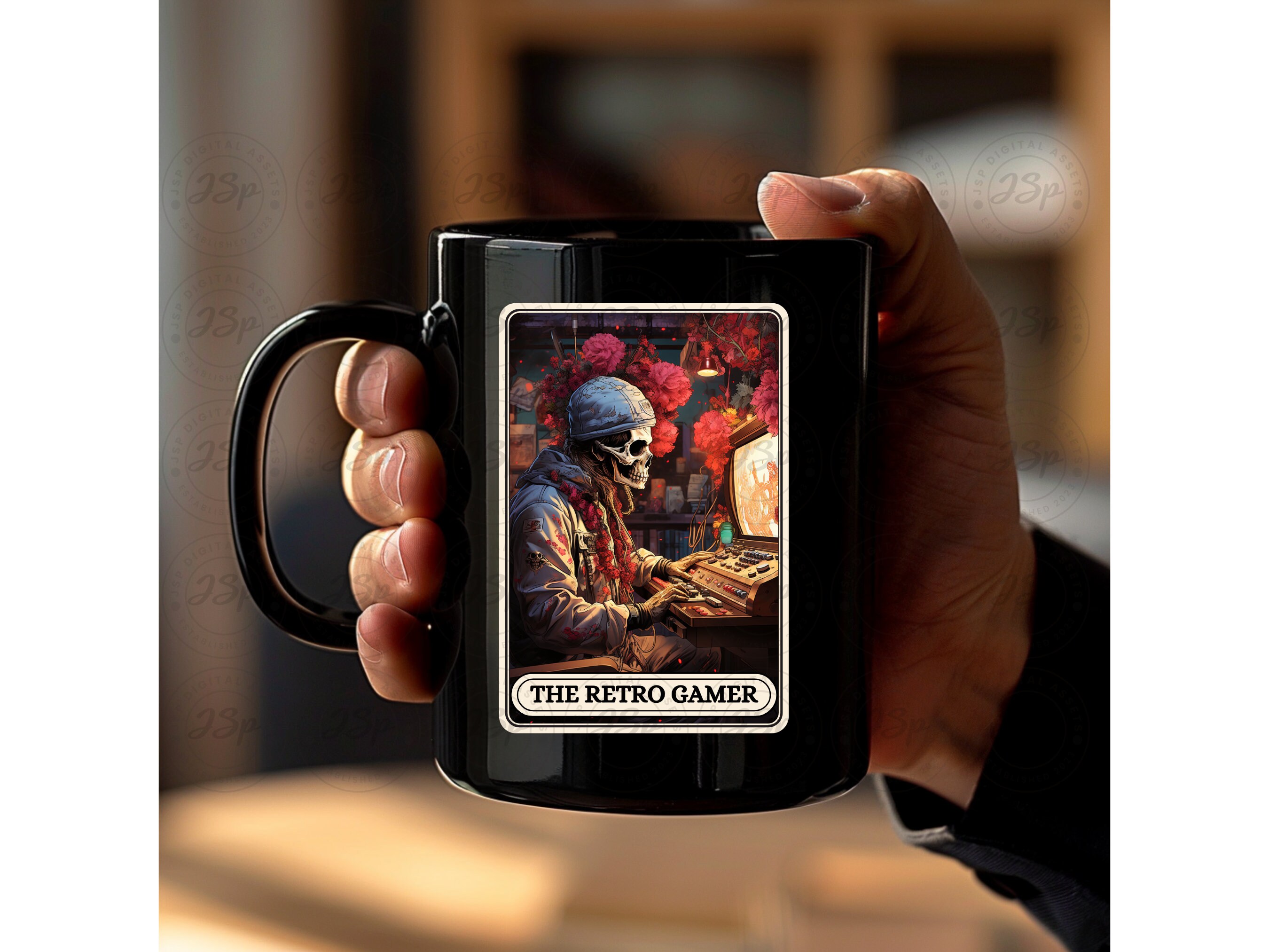 The Retro Gamer Tarot Card PNG SVG, Skeleton Gaming Sublimation Design ...