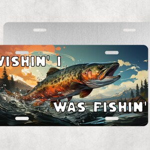 Fishing Fisherman License Plate Sublimation Design Digital Download PNG ...