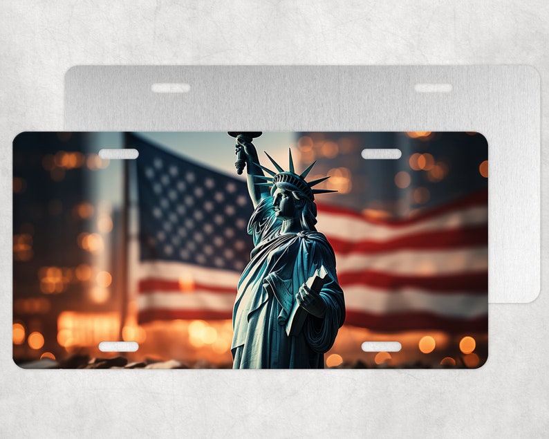Western Statue of Liberty License Plate Png, Fourth of July License ...