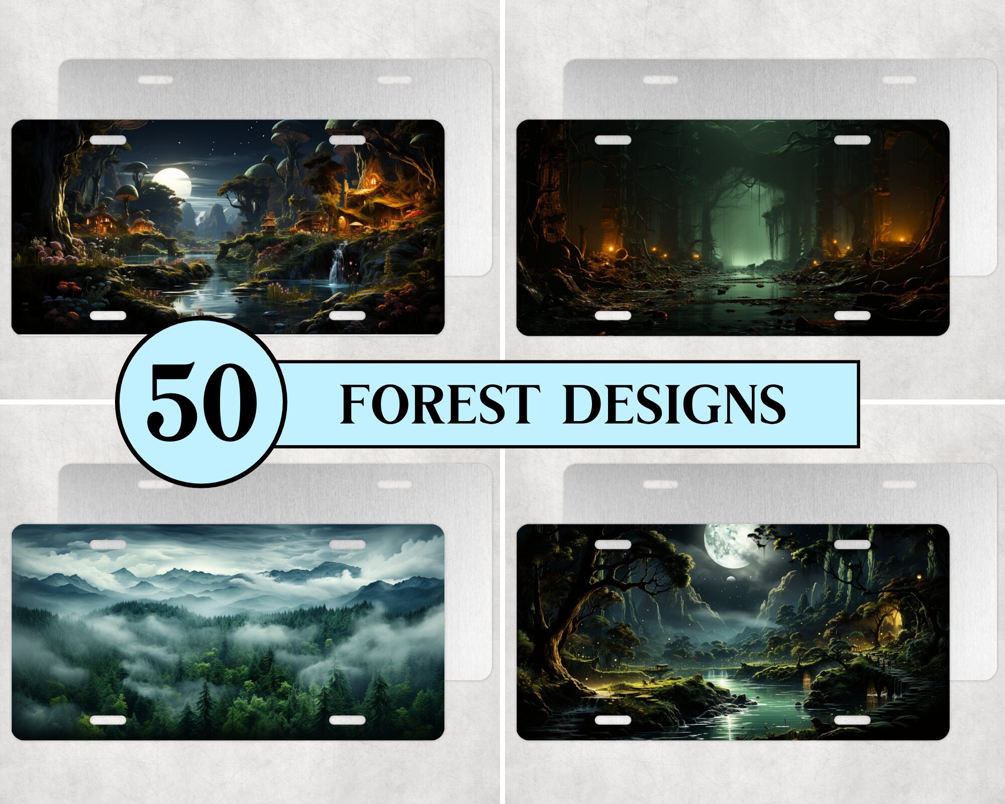 50 Forest License Plate Designs Bundle, Forest Car License Plate Wrap ...