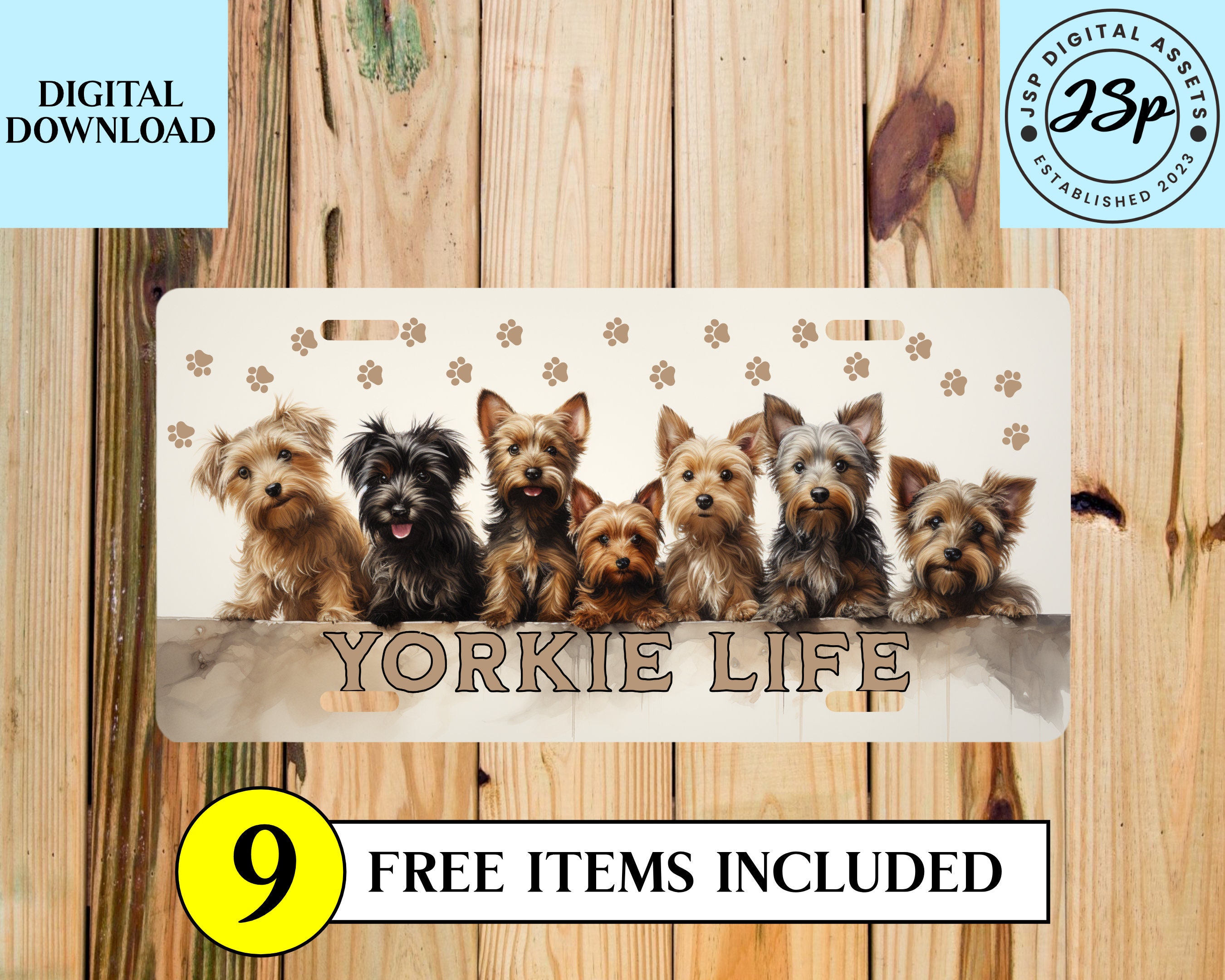 Yorkie Life License Plate Sublimation Design, Dog License Plate, Yorkie ...