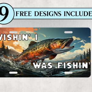 Fishing Fisherman License Plate Sublimation Design Digital Download PNG ...