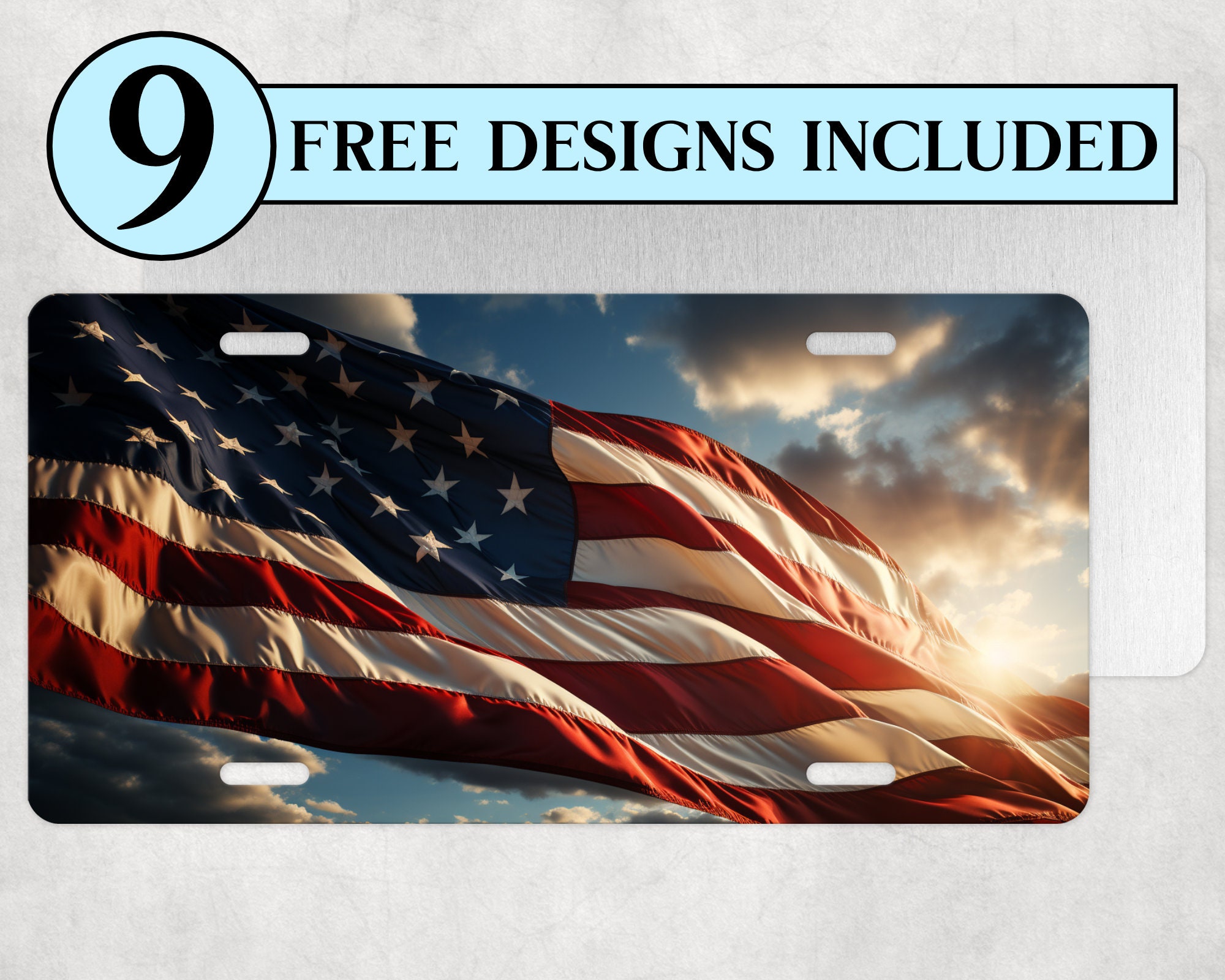 American Flag License Plate PNG: Patriotic Sublimation Design (digital ...