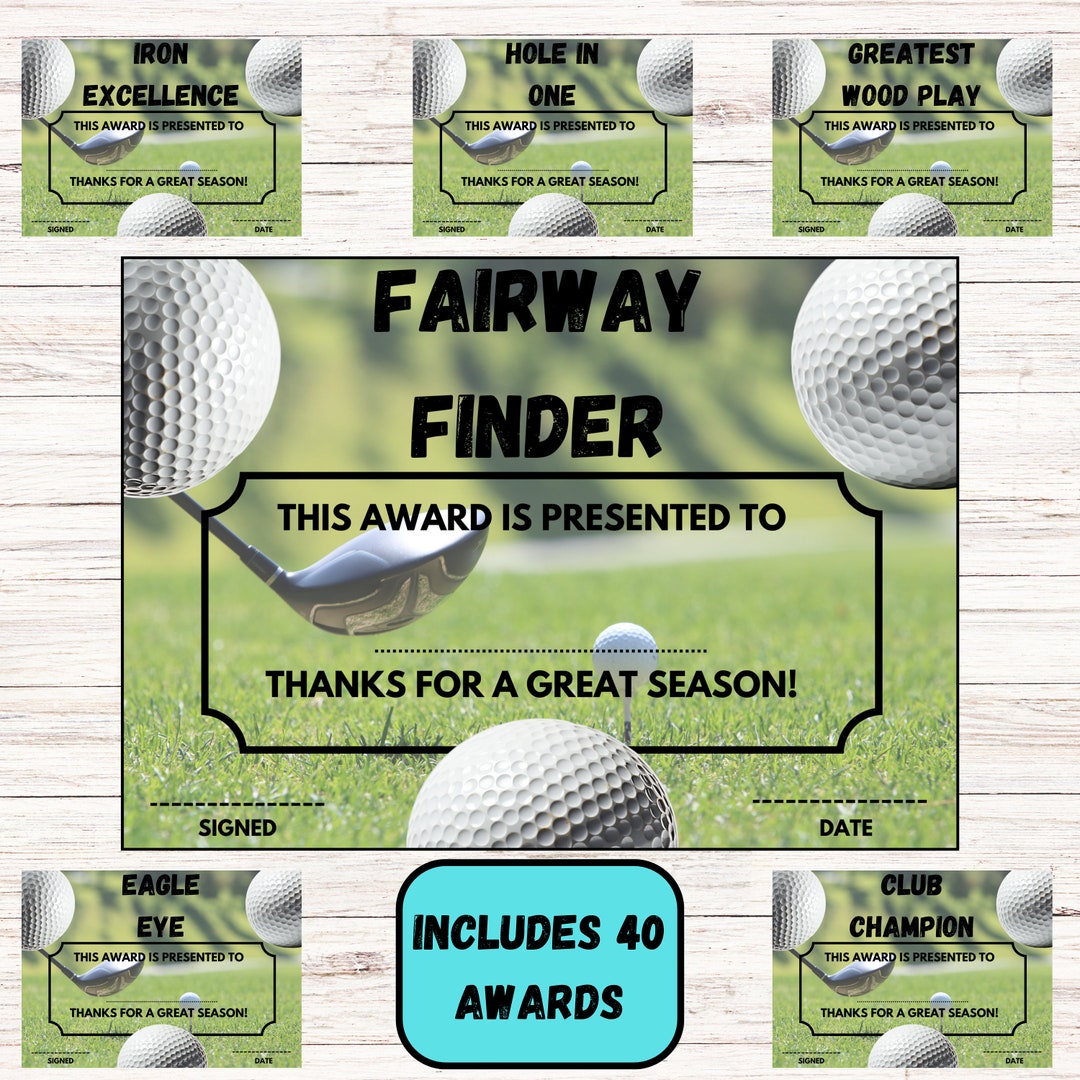 Editable Golf Award Certificates Award Ceremony Certificates - Etsy